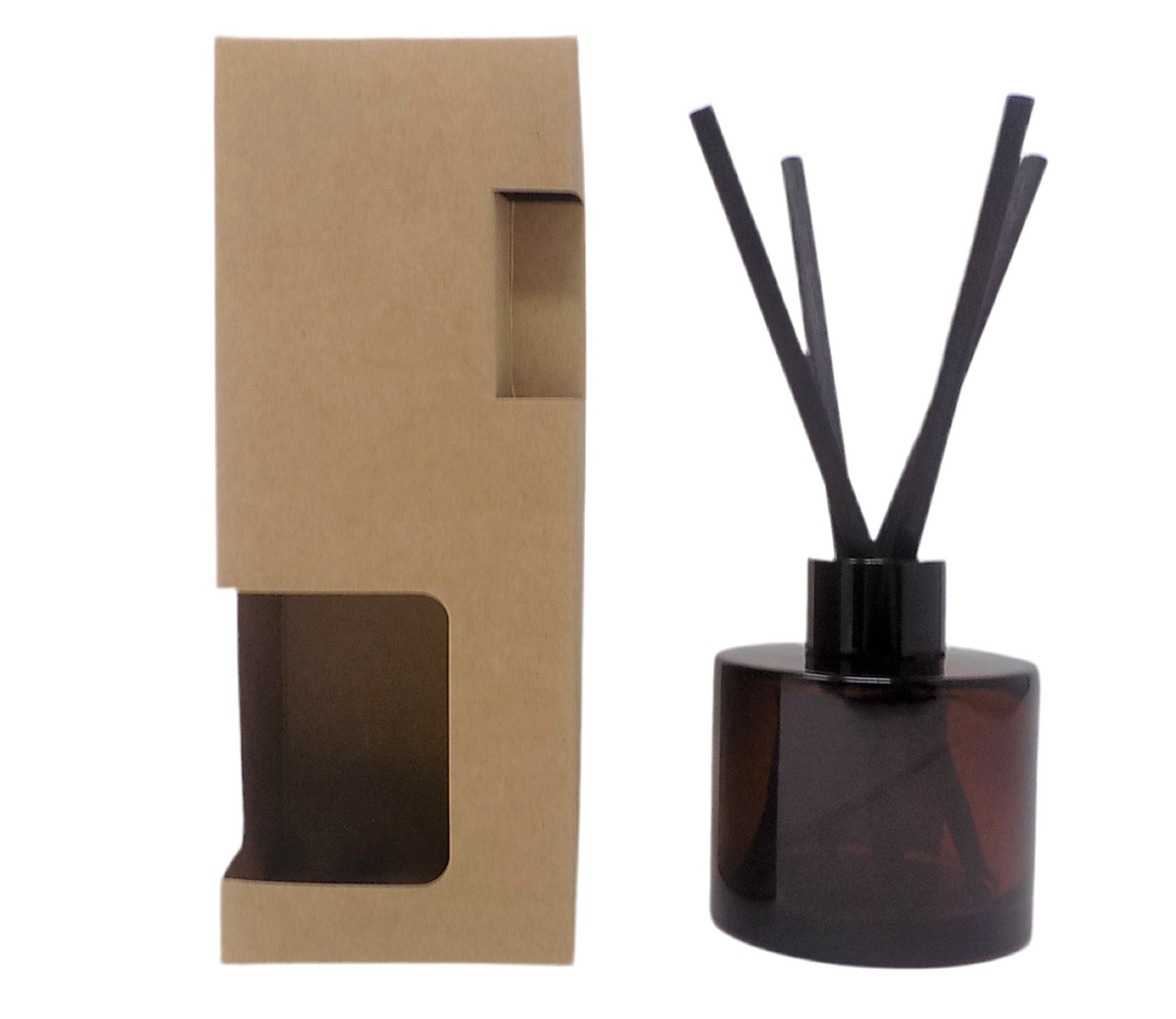 100ml DIFFUSER BOX short - KRAFT with corner window (Pack of 10 ...