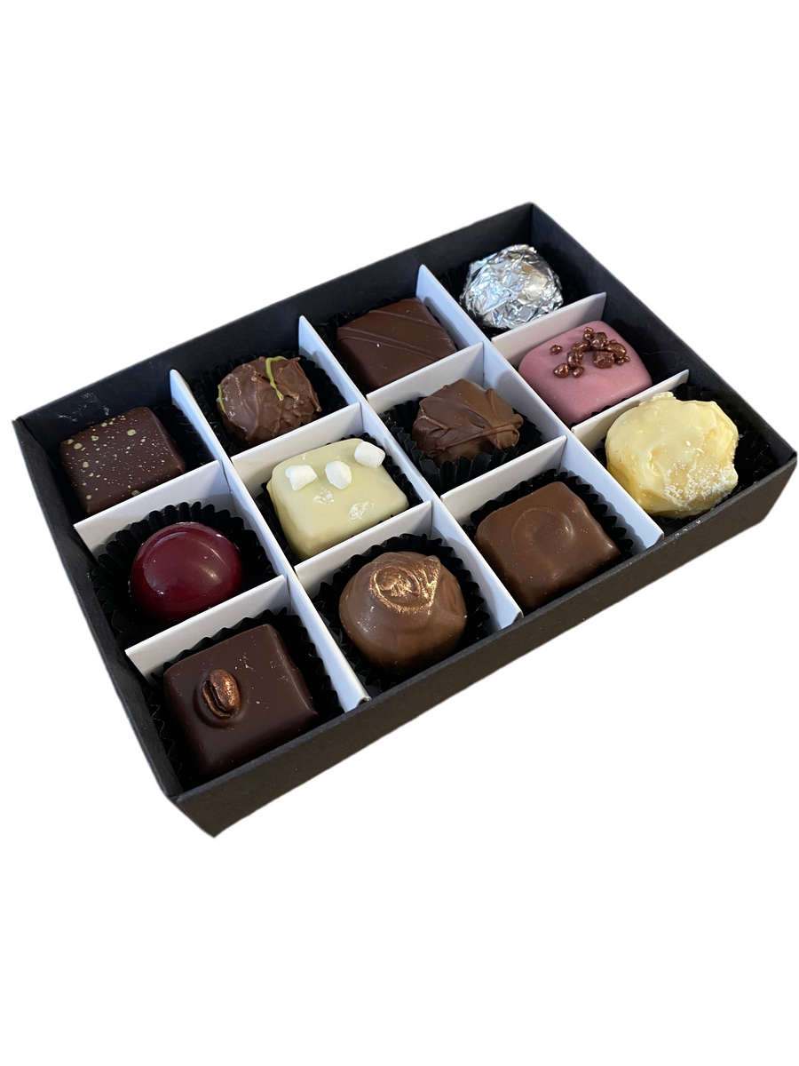 FOLD UP 12 CHOCOLATE BOX BASE - BLACK (Pack of 20) – kjprintandpackaging